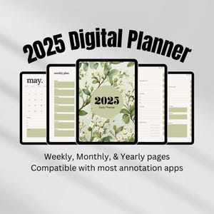 2025 Digital Planner PDF, Portrait Printable Planner, Daily Weekly ...