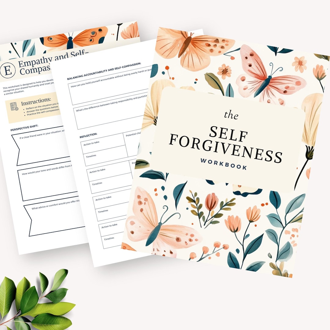 Self Forgiveness Worksheets, Self Compassion Workbook, Personal Growth ...
