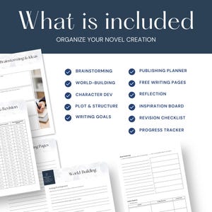 Novel Writing Planner Workbook, Gift for Writer, Author Writing ...