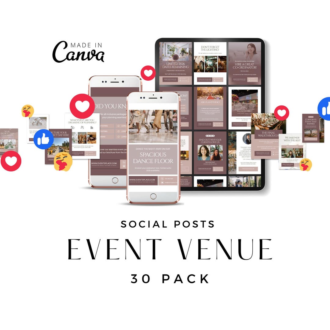 Social Media Kit for Event Venues – Editable Canva Template for Venue ...