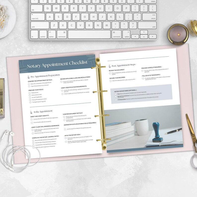 Notary Appointment Checklist Editable Template, Business Form for ...