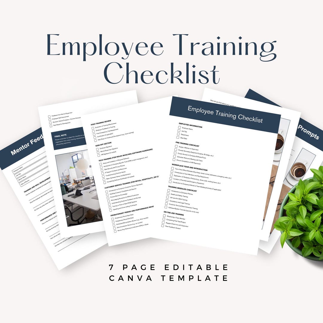 Employee Training Checklist Template, Staff Onboarding Kit, Workforce ...