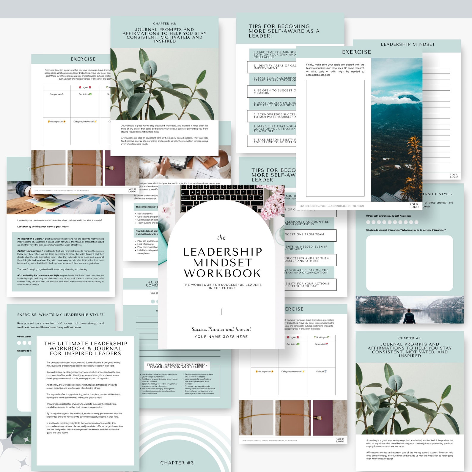 Leadership Mindset Workbook Template Success Planner Leadership ...