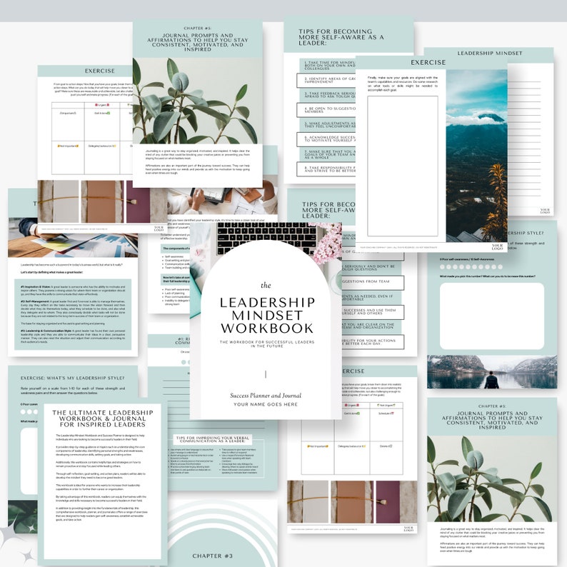 Leadership Mindset Workbook Template Success Planner Leadership ...
