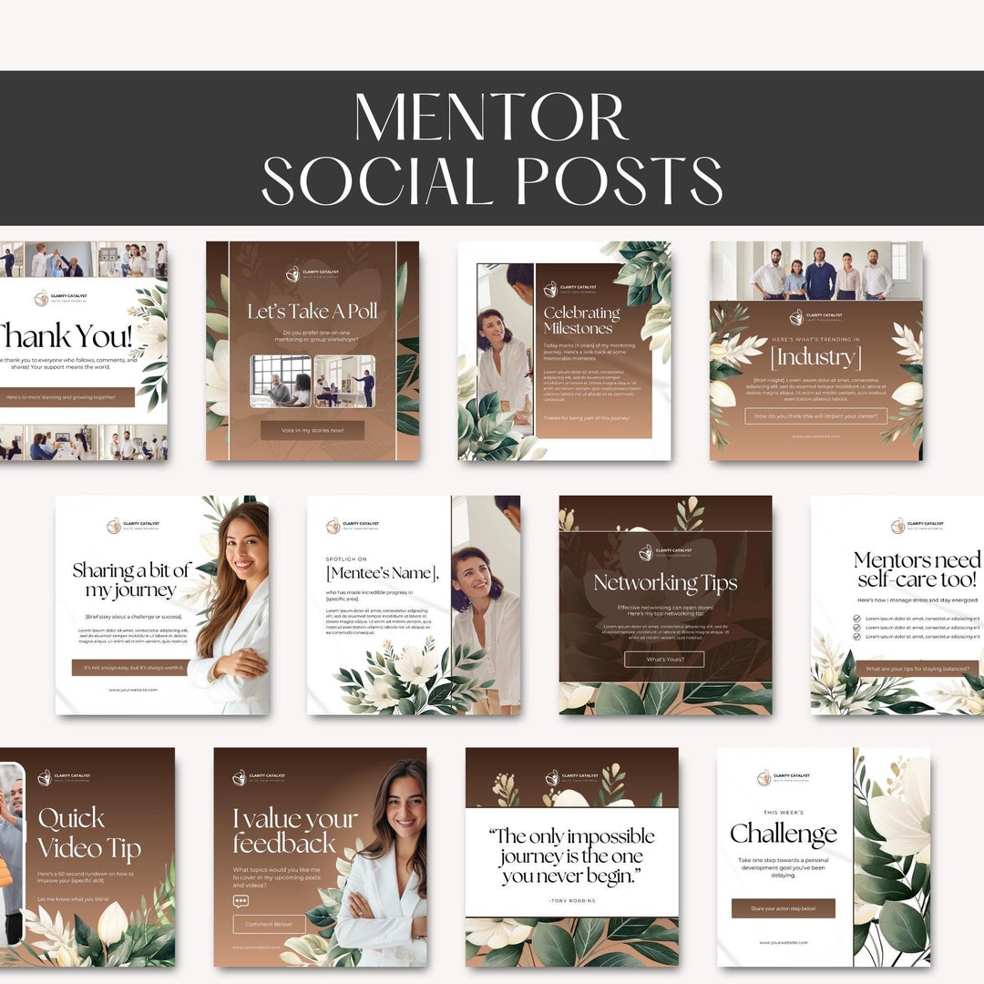 Mentor Social Media Post Template, Canva Template, Editable Instagram ...