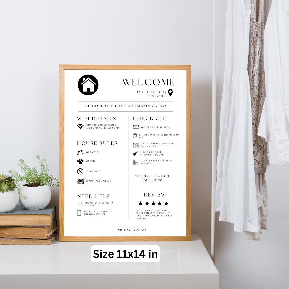 Airbnb Welcome Sign Template Vacation Rental Printable House Rules ...