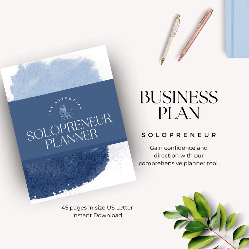 Solopreneur Business Planner, Canva Template, Small Business Organizer ...