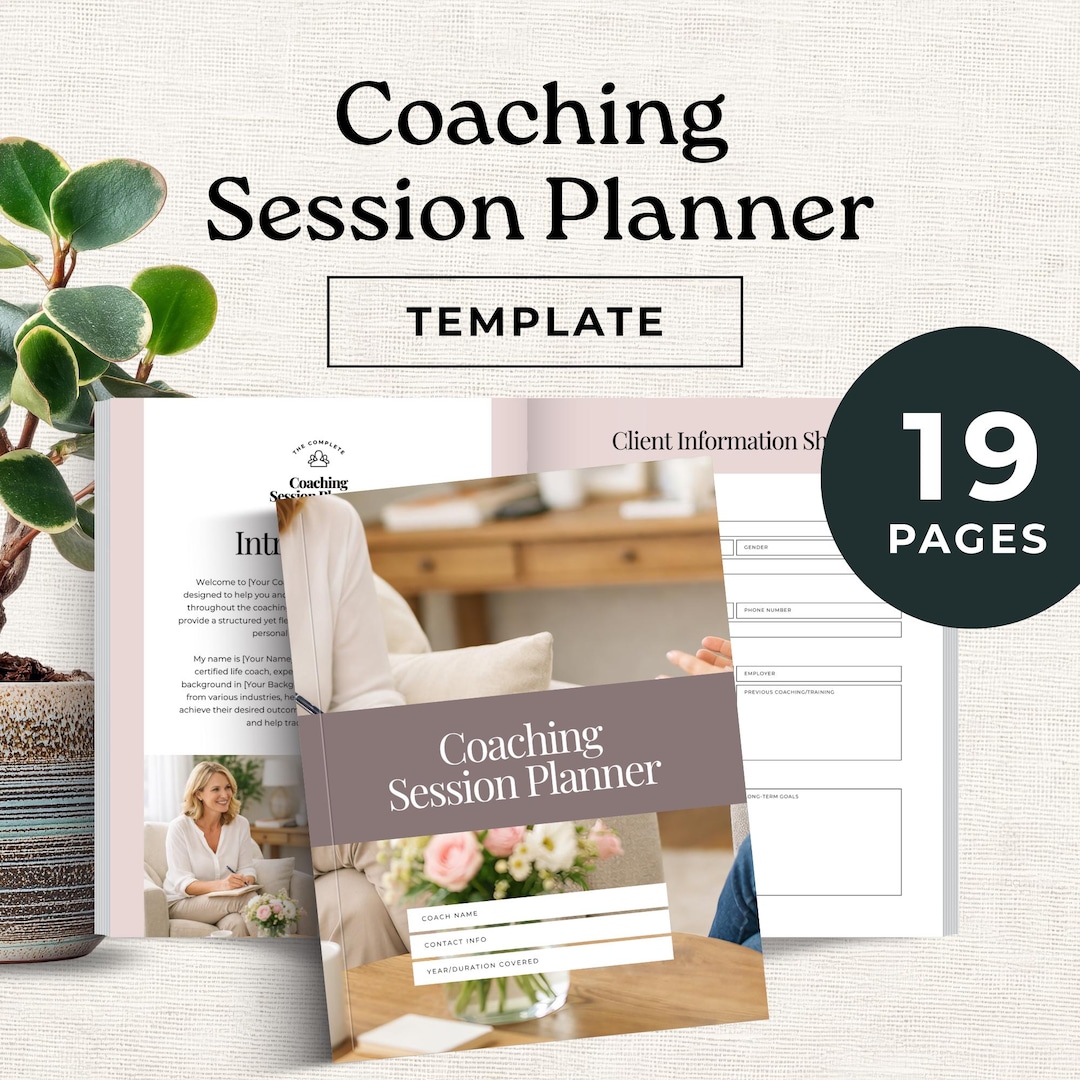 Coaching Session Planner, Editable Canva Template, Client Goals ...