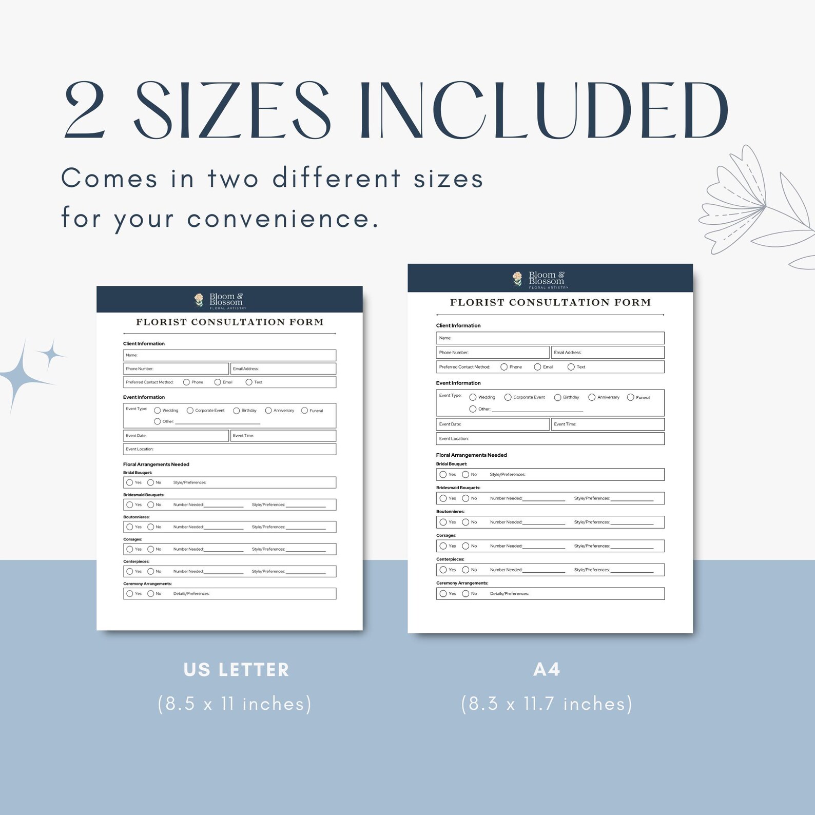 Florist Consultation Form Template, Editable Wedding Flower Planner ...