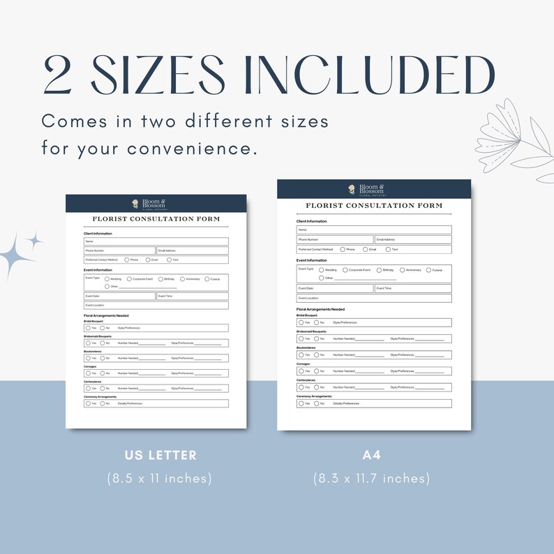 Florist Consultation Form Template, Editable Wedding Flower Planner ...