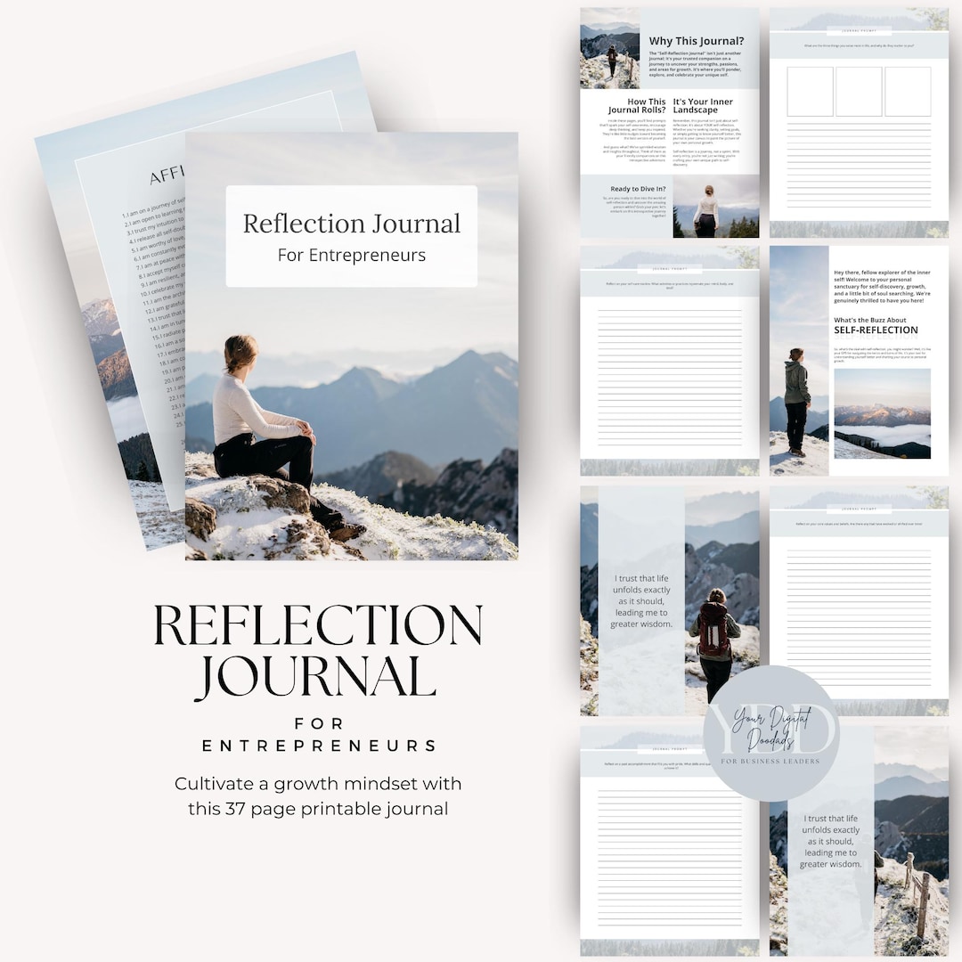 Entrepreneur Reflection Guide, Self Reflection for Small Business Owner ...