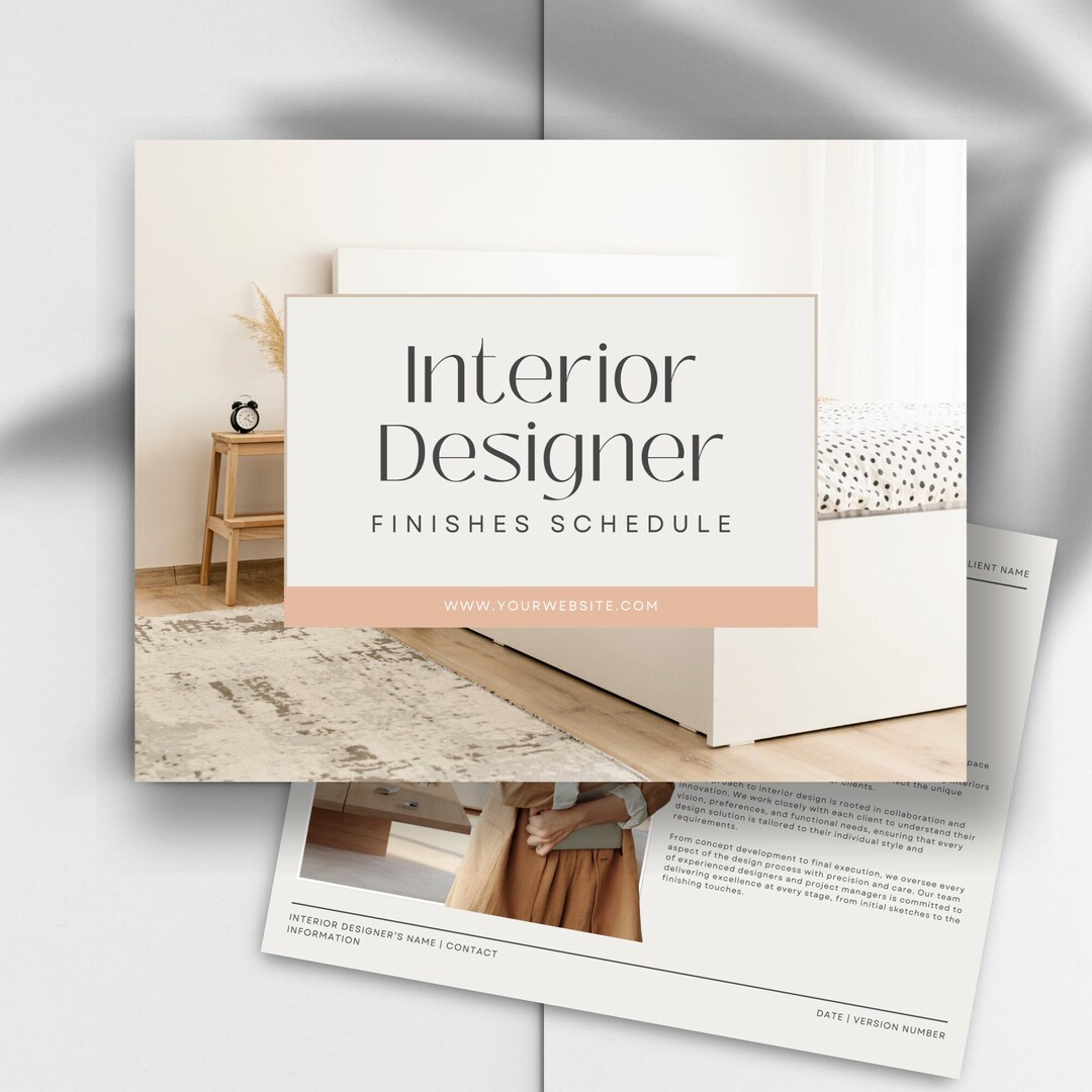 Interior Design Finishes Schedule Canva Template, Fixtures and Finishes ...