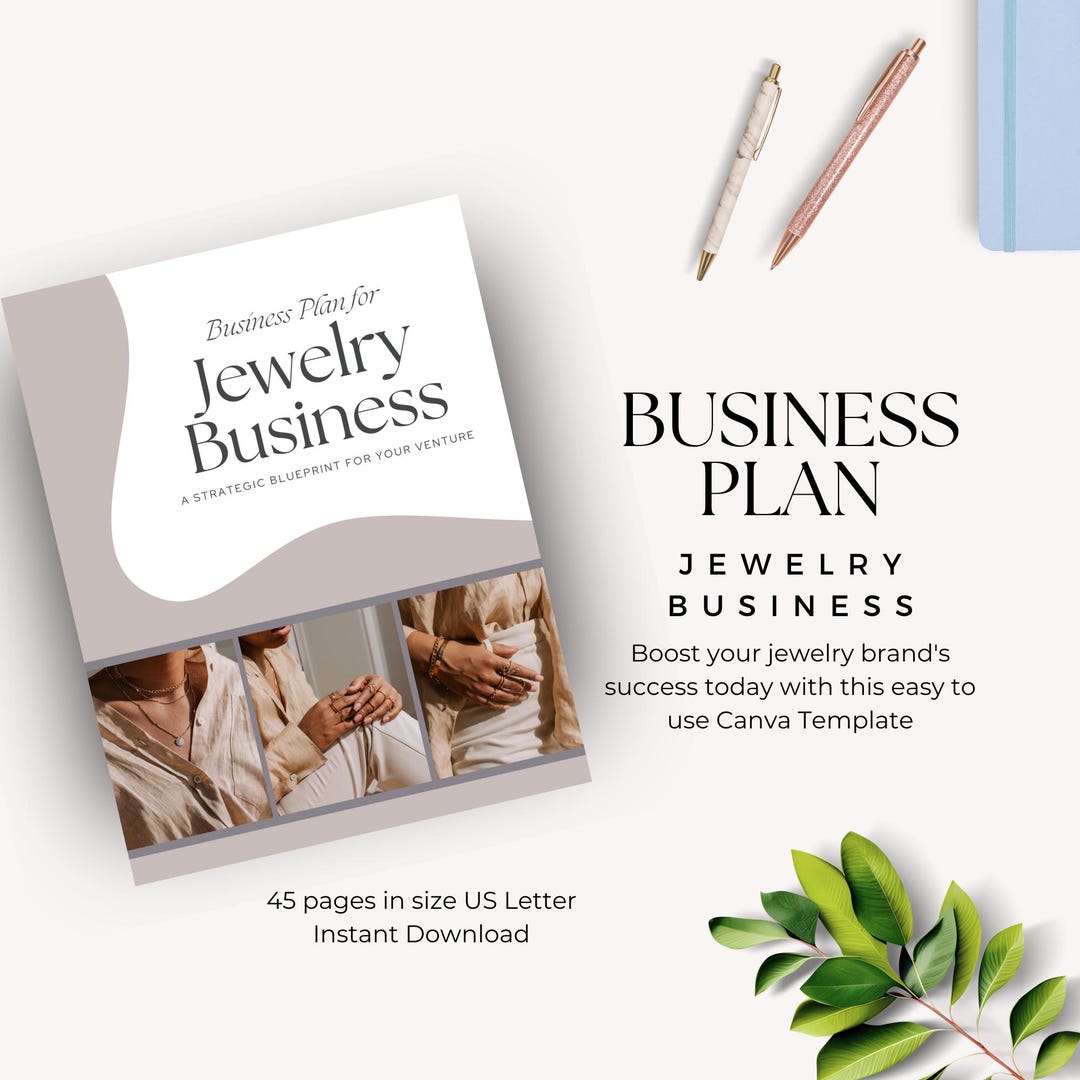 Jewelry Business Plan Template, Canva Template for Startup Jeweler ...