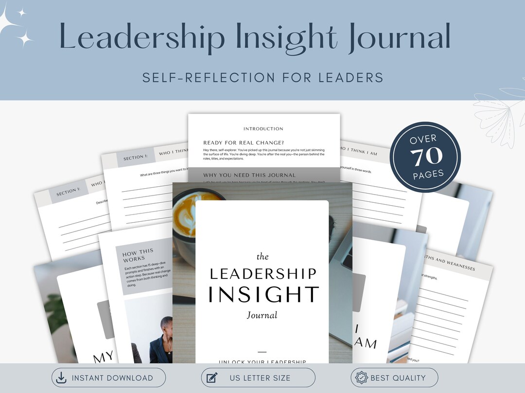 Leadership Insight Journal Self Reflection Workbook for Leaders ...