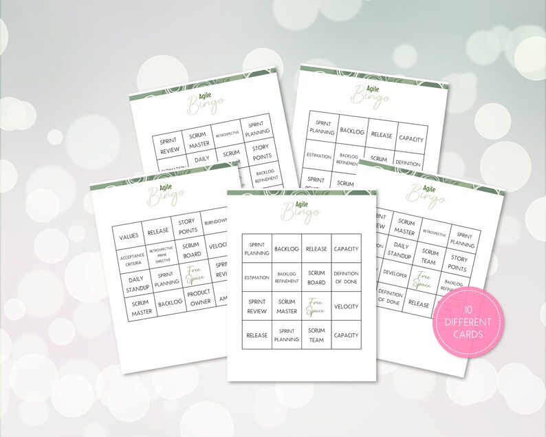Agile Bingo Game Retrospective Activities Scrum Master Software ...