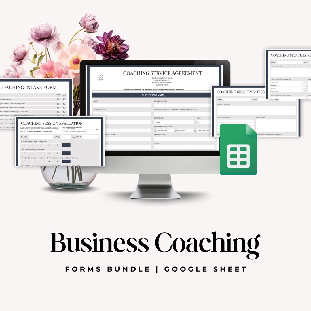 Business Coaching Forms Bundle Google Sheet, Therapy Toolkit Editable ...