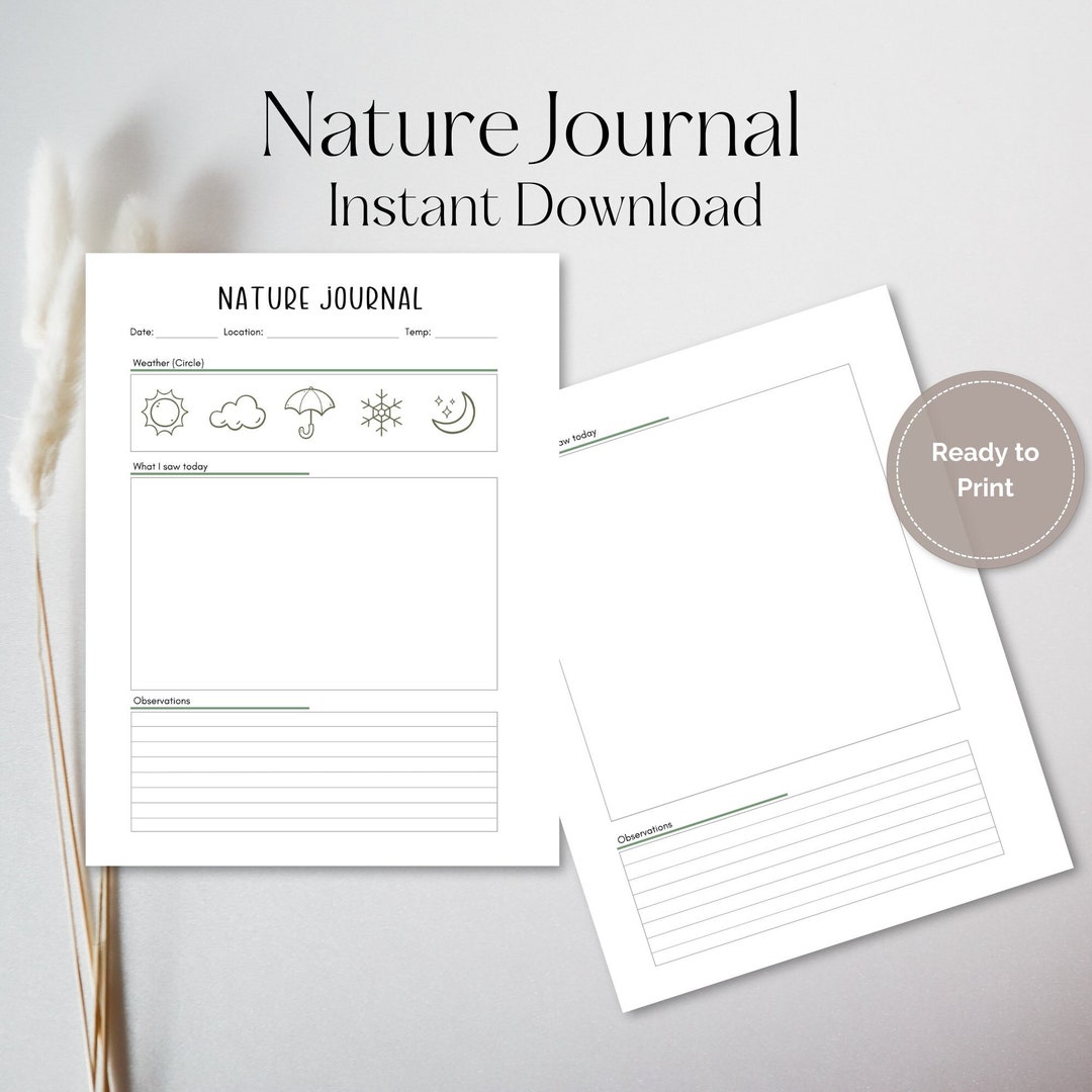 Nature Journal for Kids Digital PDF Printable on 8.5 X 11 - Etsy