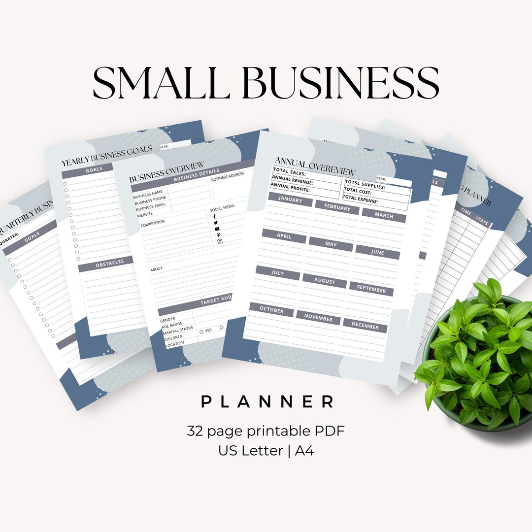 Small Business Planner, Printable Business Template Bundle, Business ...