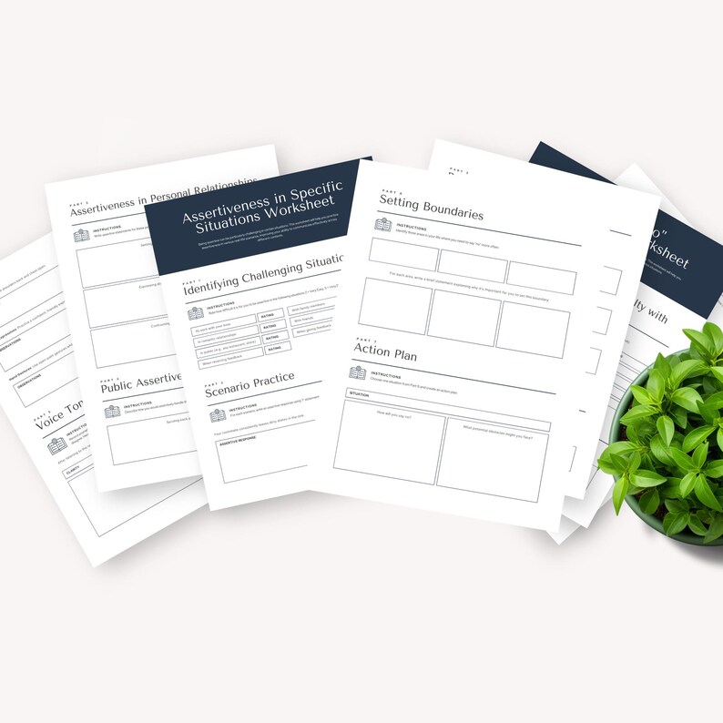 Assertiveness Worksheet Printable Canva Template, 35 Pg Digital ...