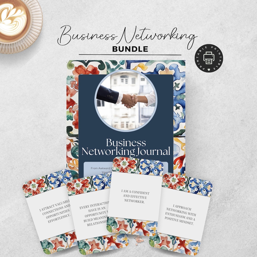 Business Networking Journal Affirmation Cards Bundle, Small Business ...