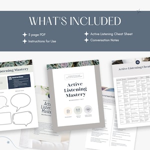 Active Listening Worksheet Effective Communication Relationship Therapy ...