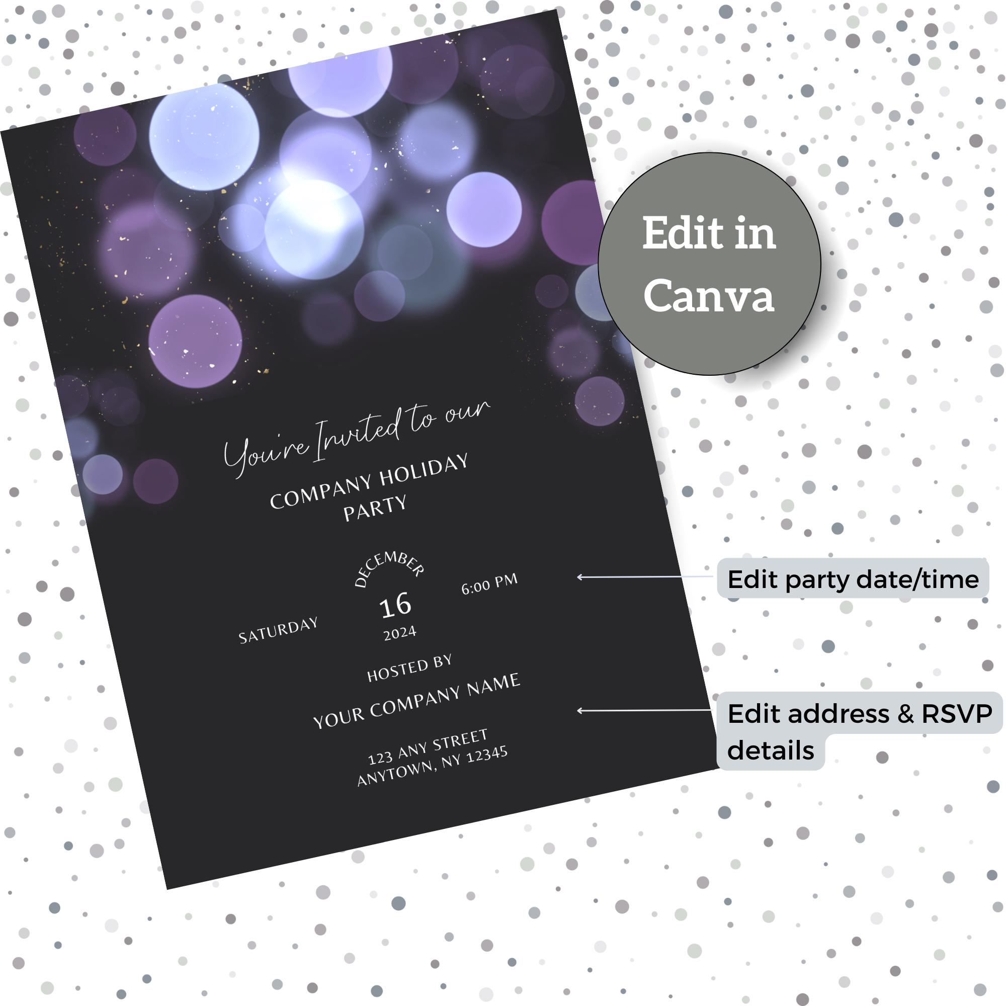 Editable Office Celebration Invitation Template, Mobile E-vite Canva ...