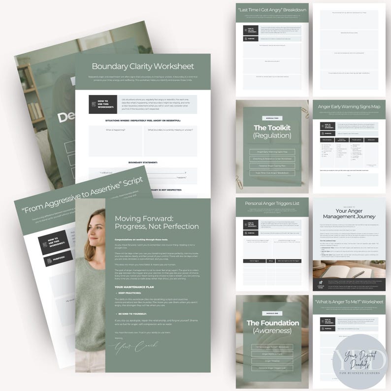 Anger Management Workbook Canva Template, Editable Therapy Worksheets ...