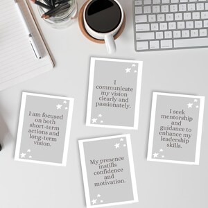 Printable Leadership Affirmation Cards, Editable Daily Affirmations for ...