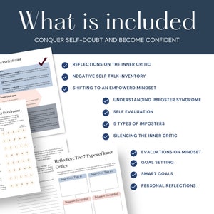 Imposter Syndrome Workbook, Self Help Template, Personal Growth Planner ...