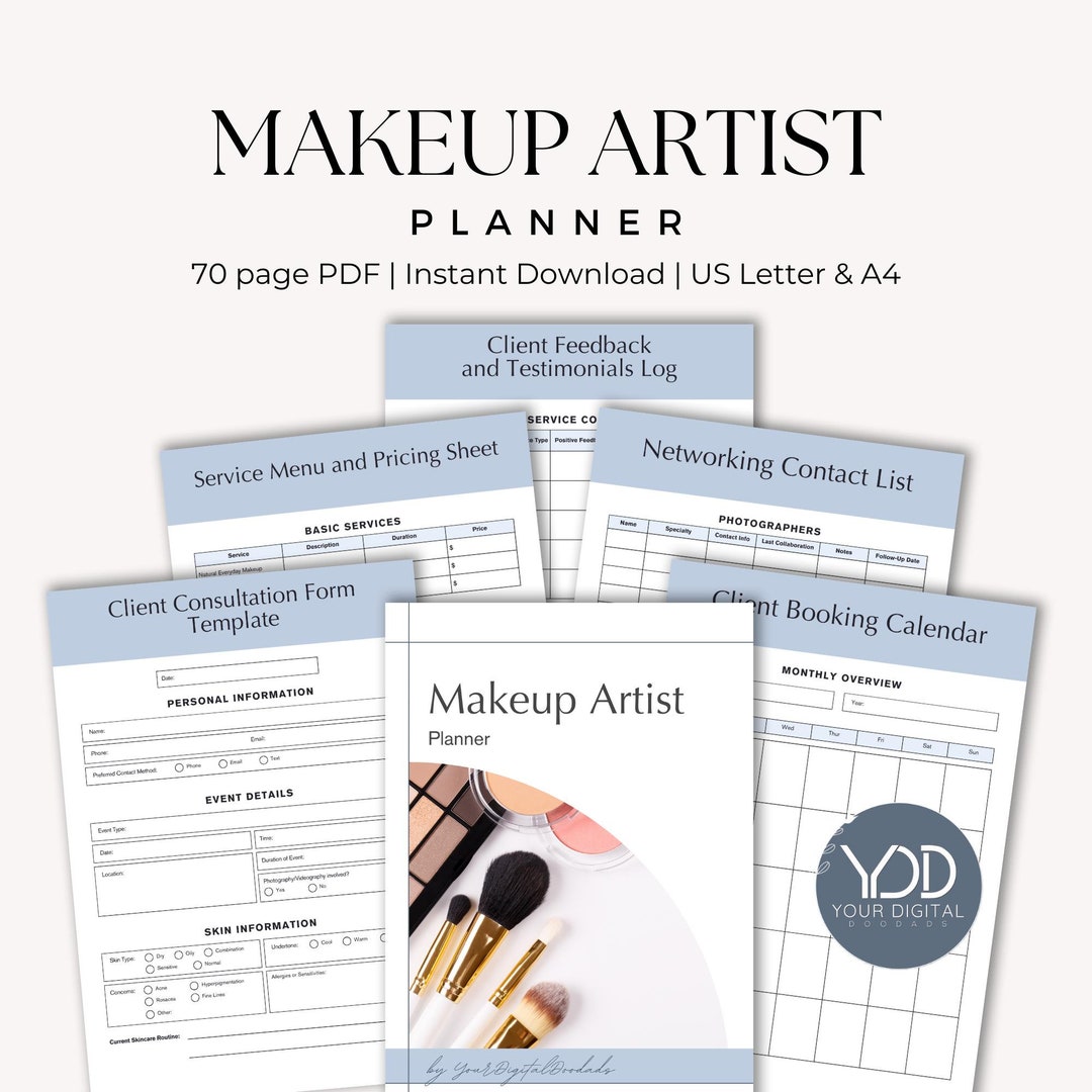 Makeup Artist Planner, Freelance Beautician Organizer PDF, Cosmetic ...