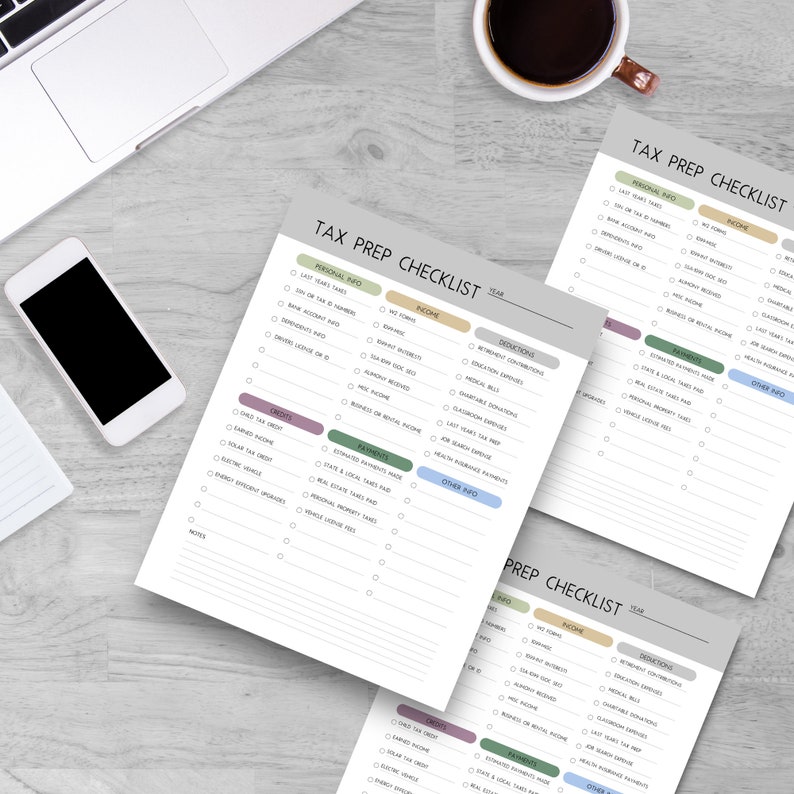 Tax Prep Checklist Financial Preparation Printable to Stay Organized ...