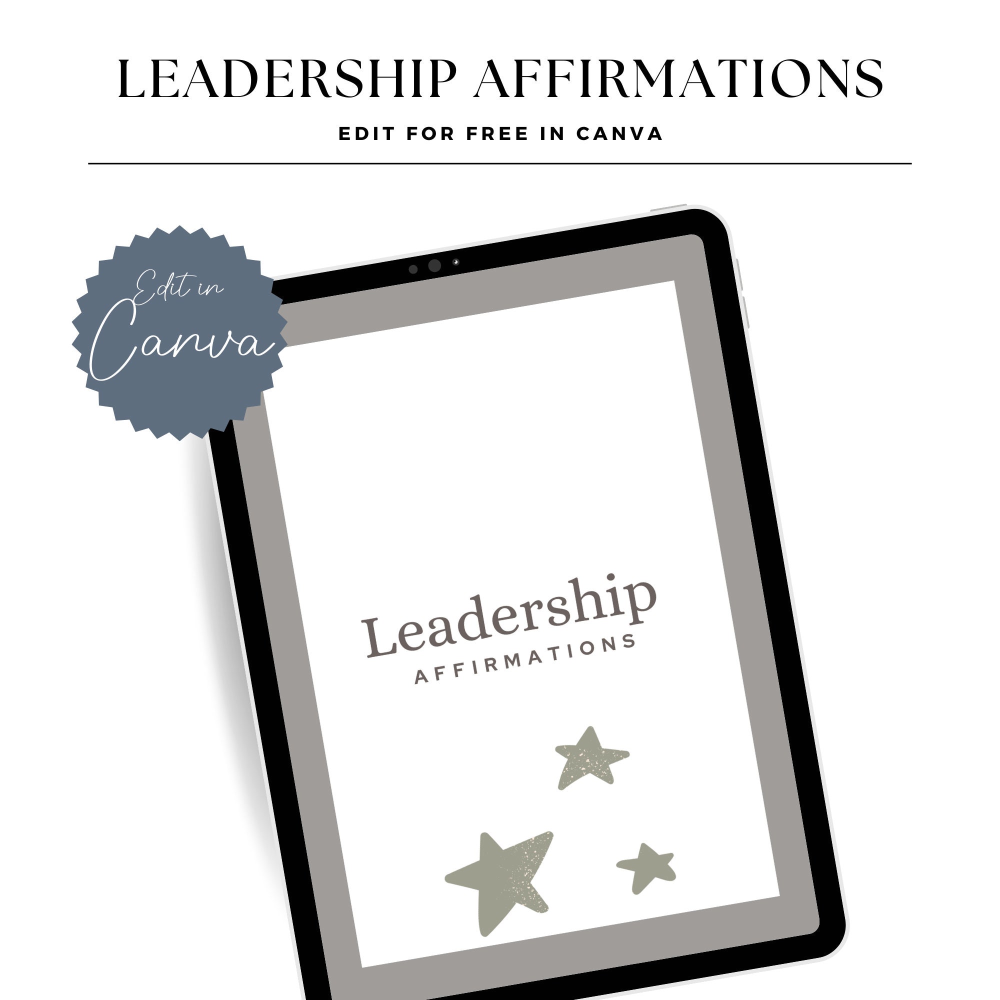 Printable Leadership Affirmation Cards for Motivation Editable Daily ...