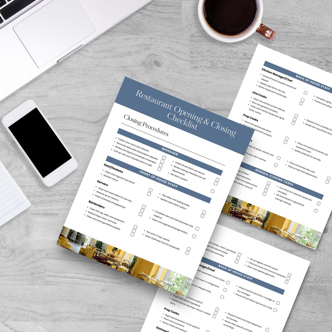 Restaurant Opening and Closing Checklist, Kitchen Prep Server Duties ...