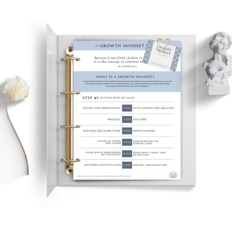 Growth Mindset Cheatsheet Canva Template, Coaching Tool, Therapy ...