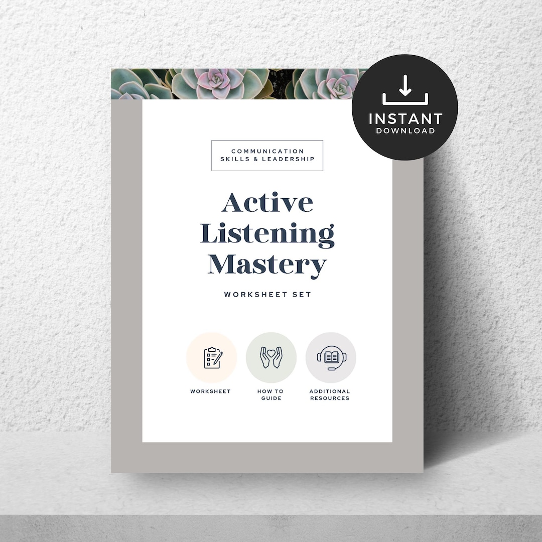 Active Listening Worksheet Effective Communication Relationship Therapy ...