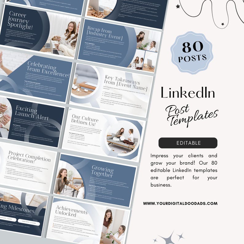 Linkedin Post Canva Template, Professional Linkedin Content, Social ...