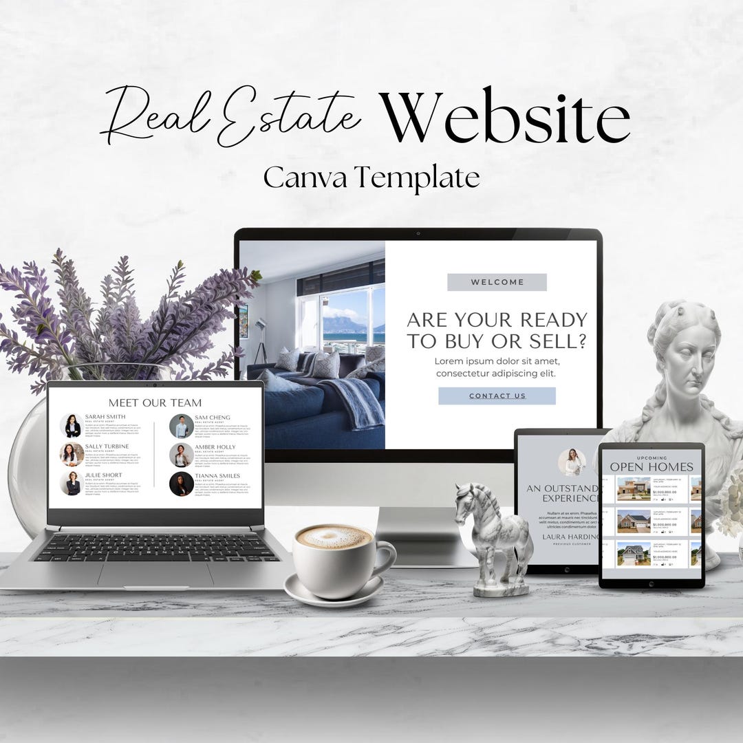 Real Estate Canva Website Template, Listing Marketing, Selling Home ...