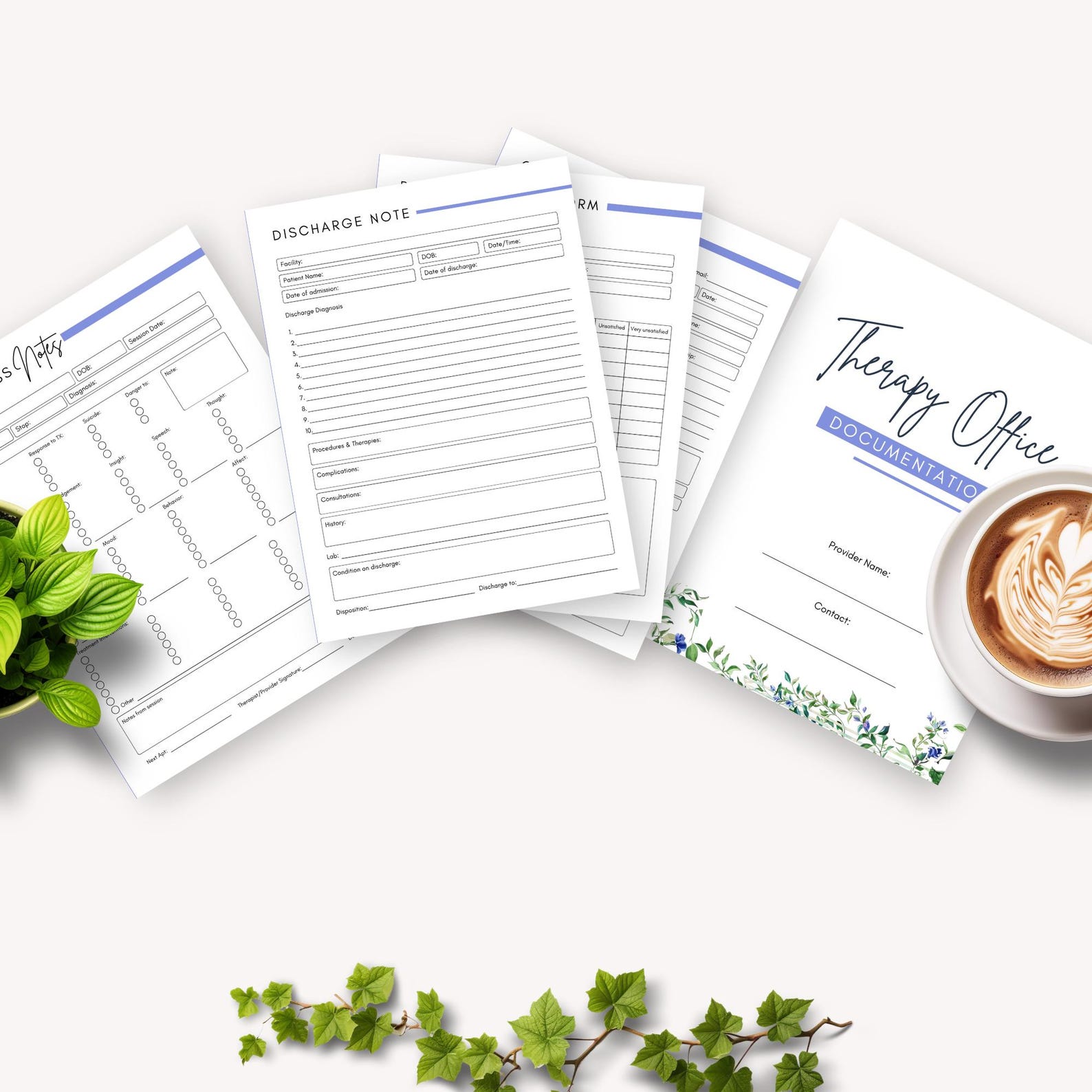 Therapy Office Business Forms Canva Template, Editable Counseling ...