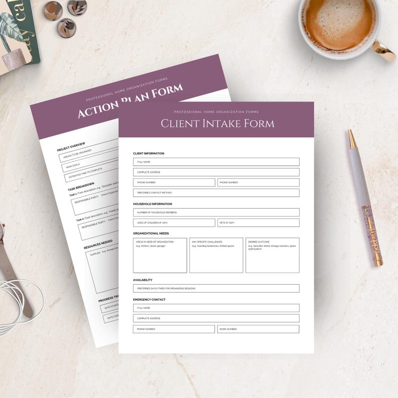 Professional Organizer Forms Canva Template, Home Organization ...