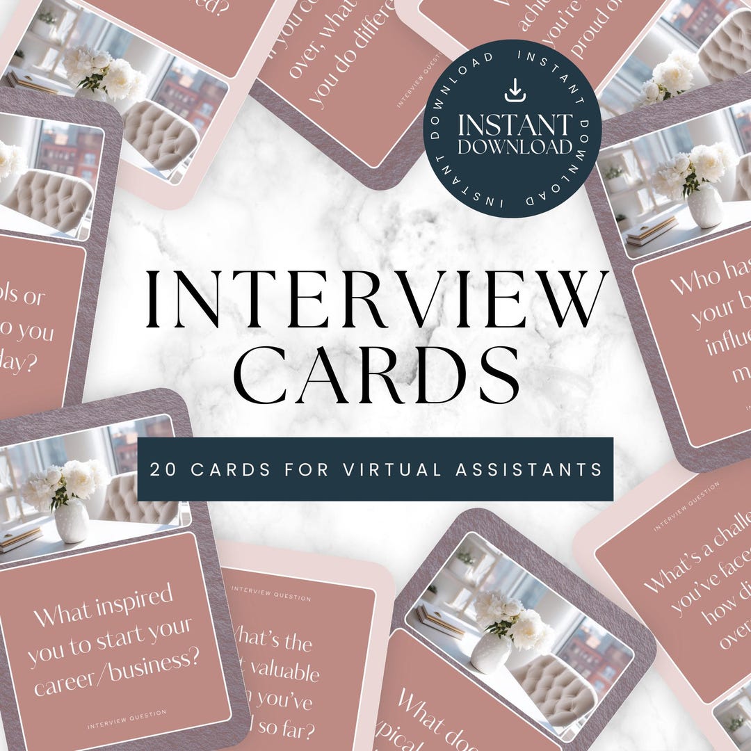 Virtual Assistant Interview Cards: Client Onboarding Canva Template ...