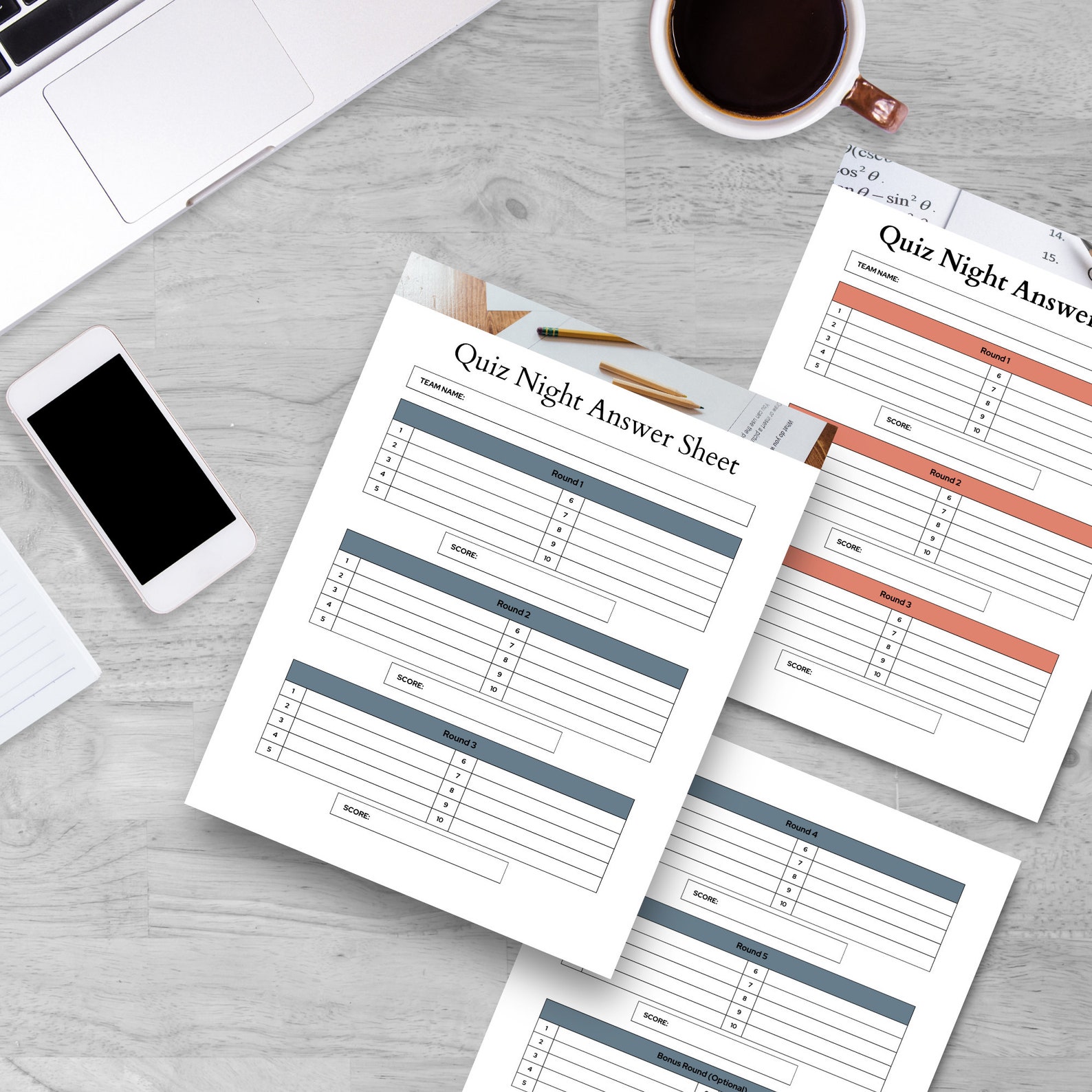 Quiz Night Answer Sheet, Work Party Game, Trivia Player Answer Card ...