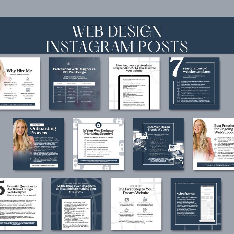 Web Design Instagram Template, Social Media Canva Template for Web ...