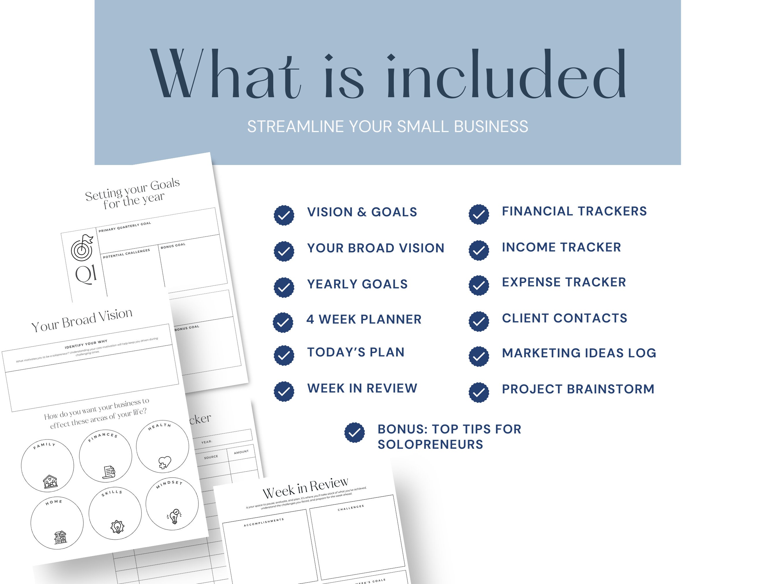 Solopreneur Planner PDF Printable Business Organizer Productivity ...