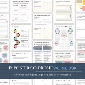 Imposter Syndrome Workbook, Self Help Template, Personal Growth Planner ...