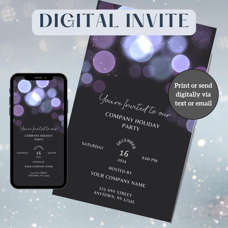Editable Office Celebration Invitation Template, Mobile E-vite Canva ...