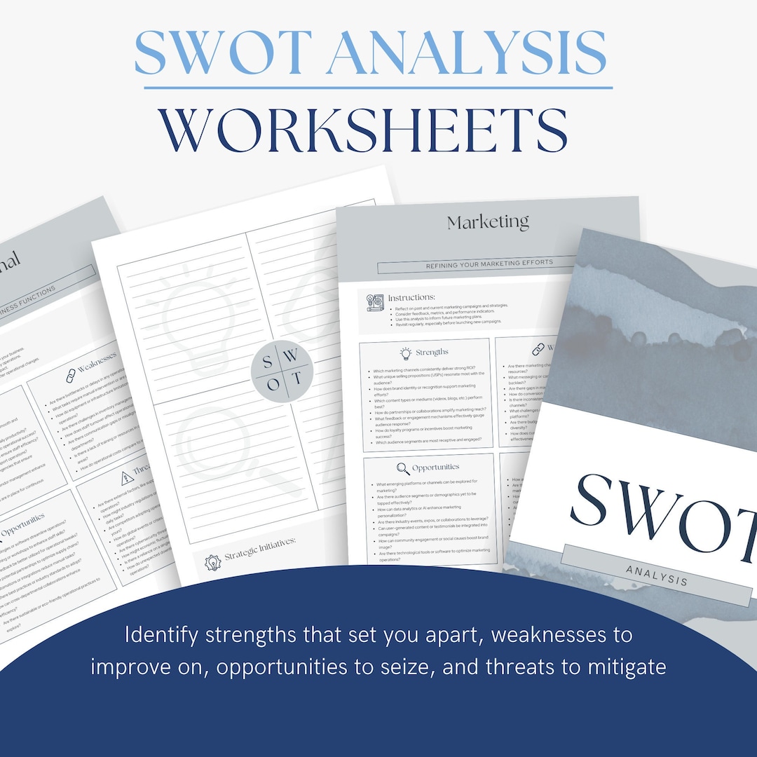SWOT Analysis Printable Pdf, Competitive Guide, Marketing Business ...
