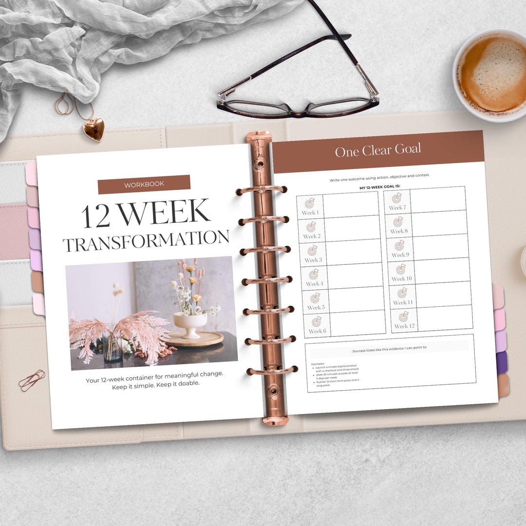 12-week Transformation Workbook Goal Planner PDF • Habit Tracker ...