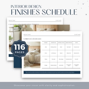 Interior Design Finishes Schedule Canva Template, Fixtures and Finishes ...