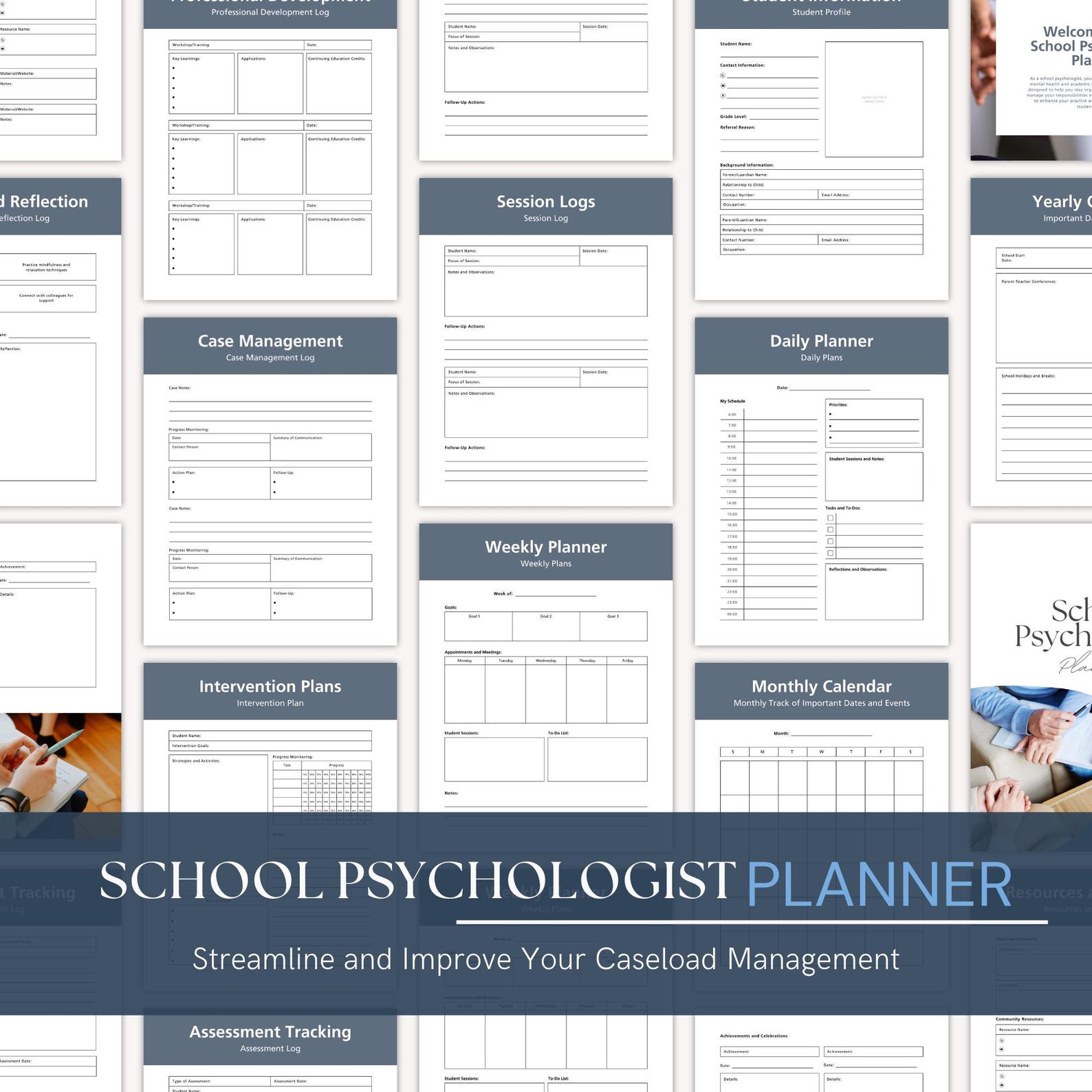 School Psychologist Tracker Printable Pdf,counseling Planner, Therapy ...