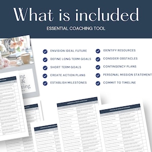 Coaching Vision and Goal Setting Checklist Bundle, Small Business ...